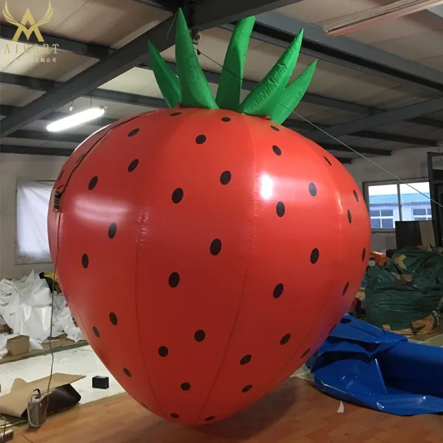3m Tall Inflatable Strawberry/blueberry - Customized LED Fruit
