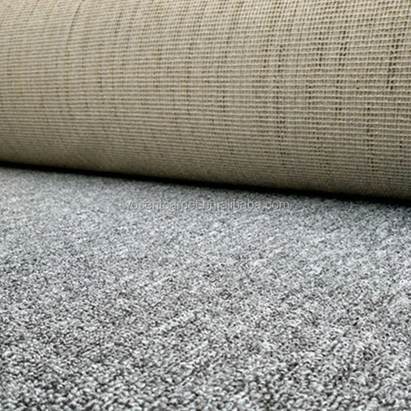 Grey PP Level Loop Pile Plain Color Wall to Wall Carpet