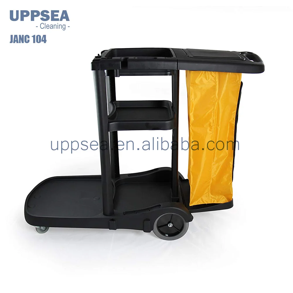 Uppsea 3 Shelf Housekeeping Rolling Janitor Cart - Buy Heavy Duty ...