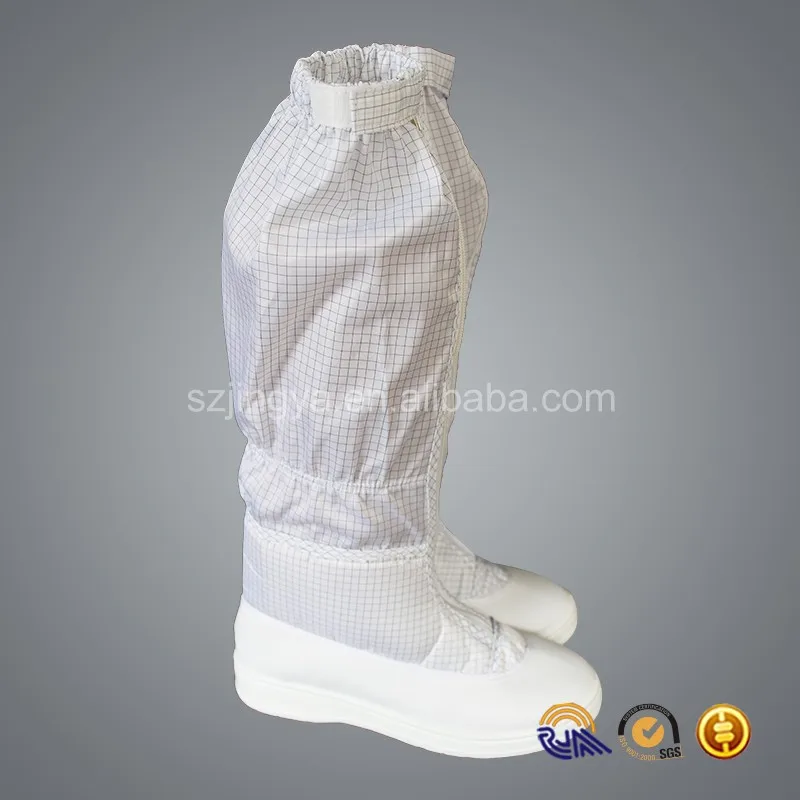 Pu Sole White Grid Antistatic Cloth Esd Clean Room Booties - Buy Esd ...