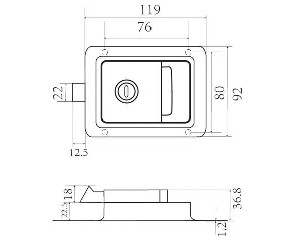 Stainless Steel Recessed Handle Paddle Latch Lock - Buy Handle Paddle ...