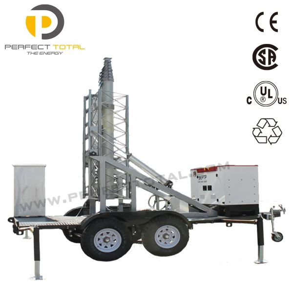 20m Electrical Mast Trailer Telecommunication Steel Monopole Tower ...