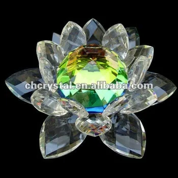 Rainbow Glass Crystal Lotus Flower,Rainbow Lotus Flower Ornament Gifts ...