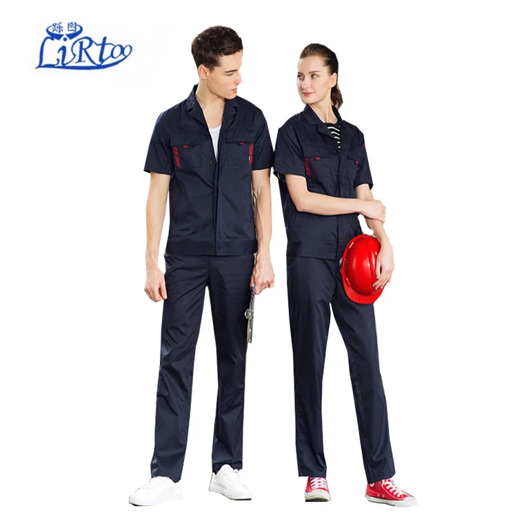 Custom Short Sleeve Summer Unisex Work Uniform Design Workwear Sets For ...