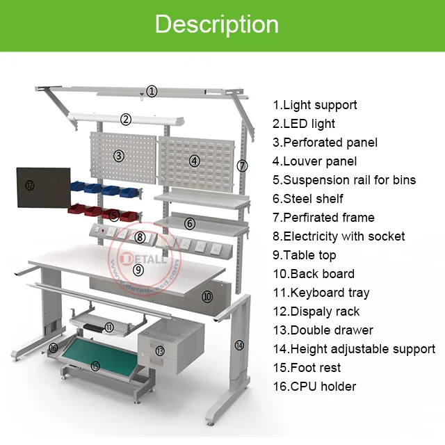 Ce Certificated Esd Working Table Anti-static Desk - Buy Esd Desk,Esd ...
