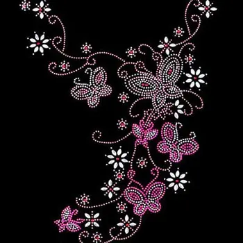 Hotfix Motif Flower Rhinestone Transfer Designs For Garments - Buy ...