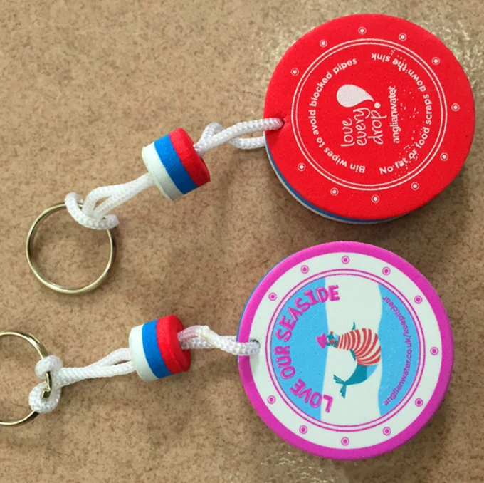 Custom Eva Foam Floating Keychain With Silk Screen Printing Keychain ...