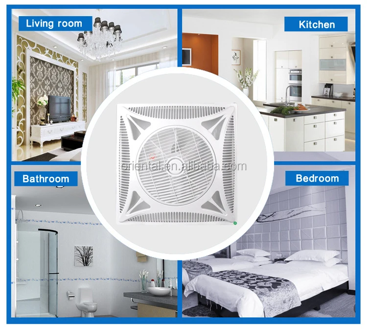 14 Inch 60*60cm False Ceiling Fan - 3 Speeds & Remote Control