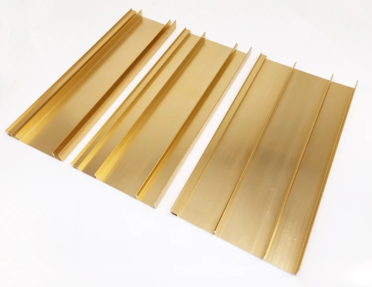 100mm Height Brush Gold Color Wall Accessories Aluminum Skirting ...