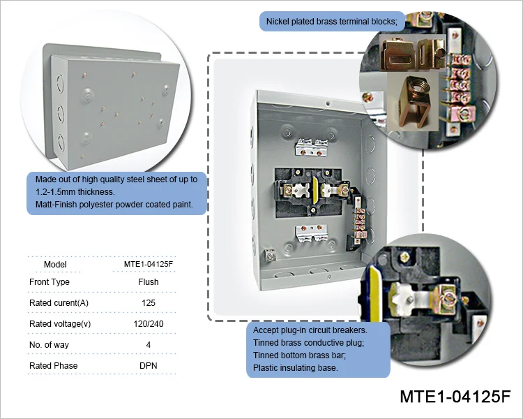 Wenzhou 4way Flush Mount Type Distribution Panel Board