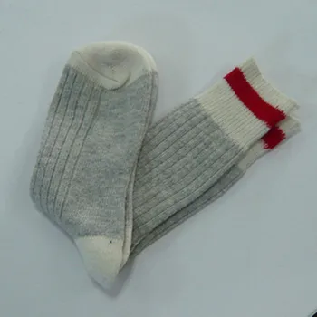 Knit Red Stripe Grey Thick Business Crew Canada Men Work Wool Socks ...