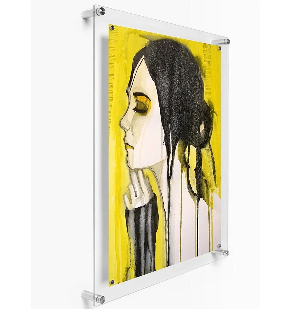 3x5 Wall Mounted Magnetic A3 Acrylic Sandwich Floating Frame - Buy 3x5 ...