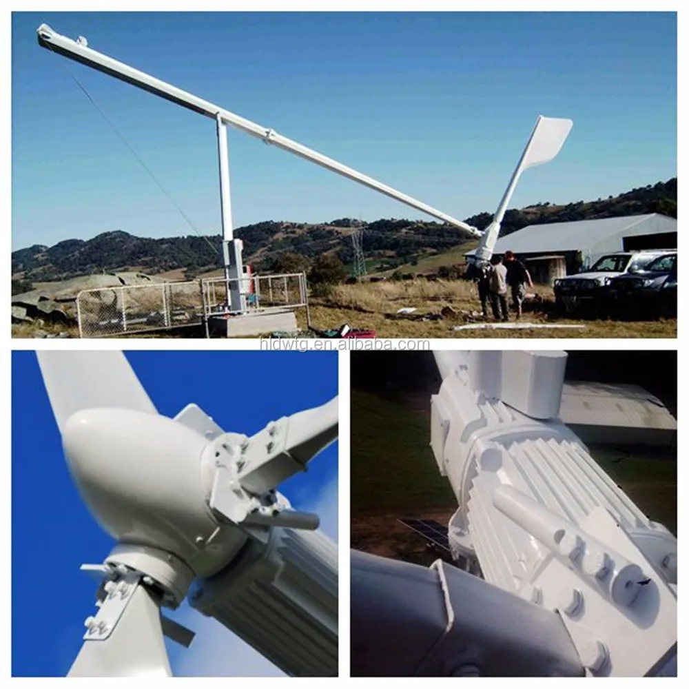 Variable Pitch Regulated Wind Turbine 10kw With Grid Tie System For ...