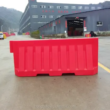 Red 2000mm Temporary Plastic Road Traffic Safety Barrier Water Filled ...