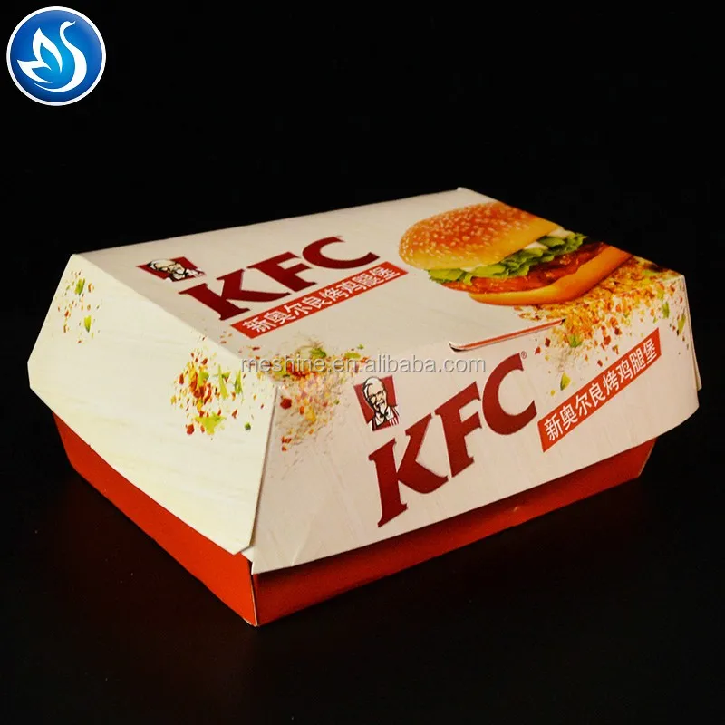 Kfc & Mcdonald's Take Away Paper Box Disposable Hamburger Box - Buy ...