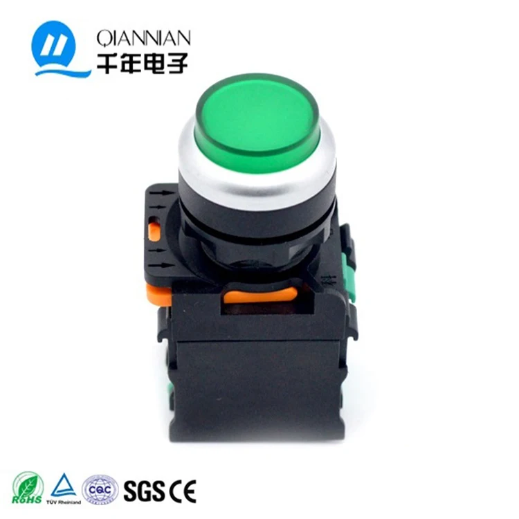 22mm Ce La38 Series Green Illuminated On Off /on On Dpdt 22mm Plastic ...