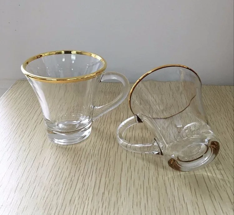 Shot Glass With Gold Rim Tea Cup Glassware - Buy Gold Rim Tea Cup,Shot ...