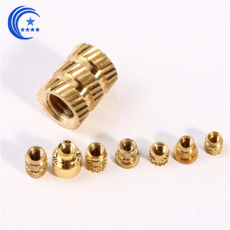 Brass Ultrasonic Heat Staking Knurled Threaded Inserts