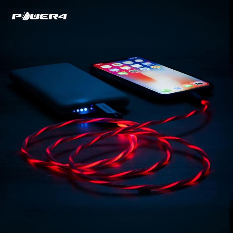 Led Visible Flowing Light Charger Charging Data Usb Cable For Iphone ...