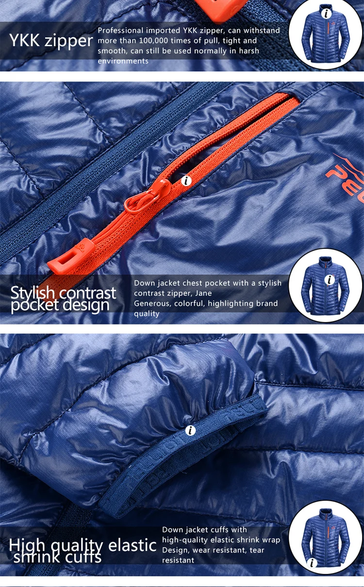 Pelliot Custom Mens Winter Overcoat Outdoor Warm Bubble White Goose Down Feather Ultralight ...