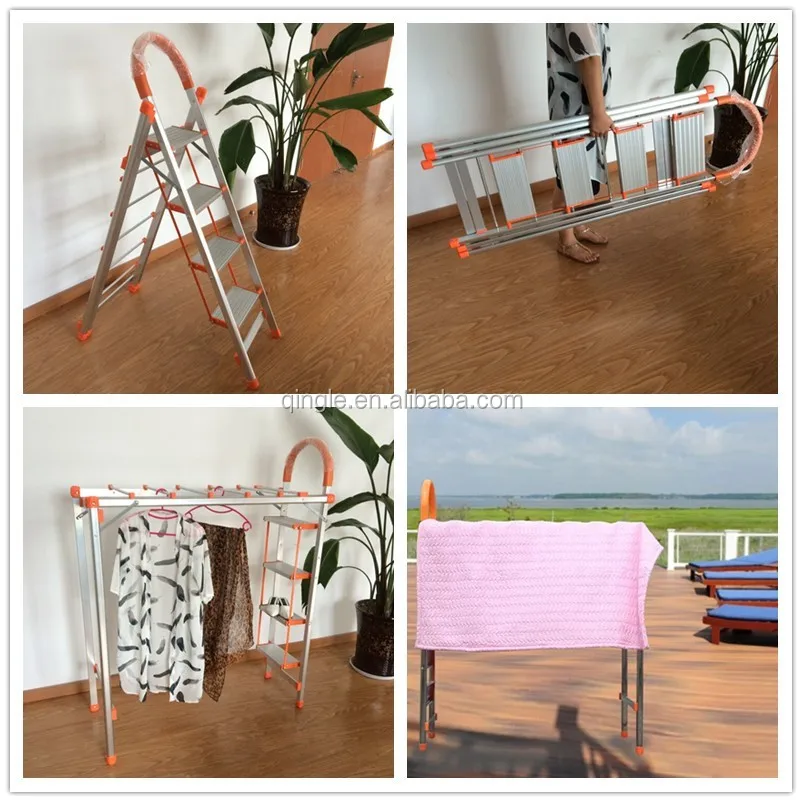 Aluminum Ladder With Clothes Drying Rack - Buy Aluminum Ladder,2 In 1 ...