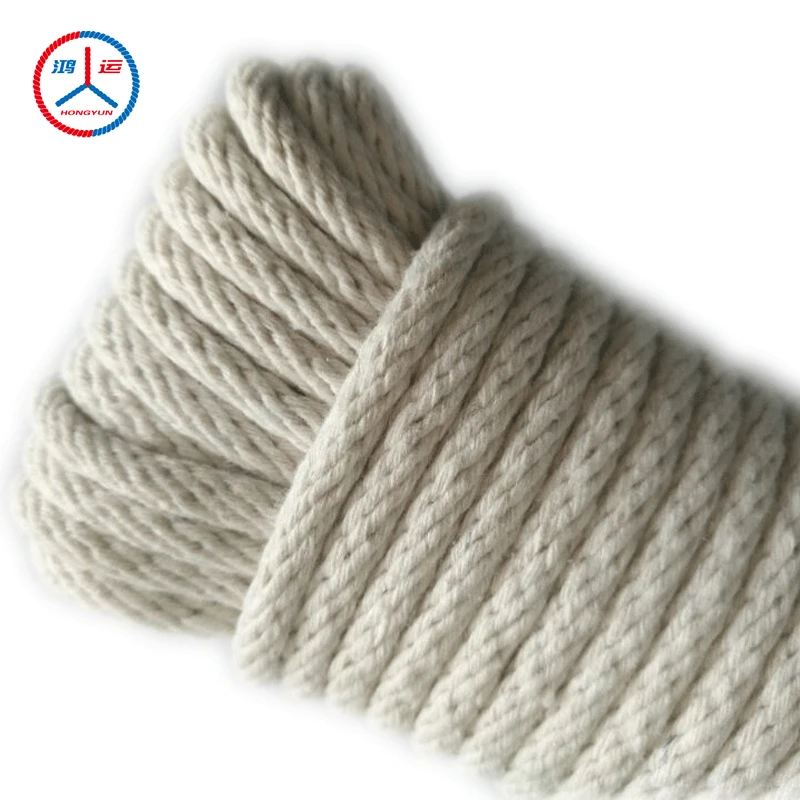 Natural Color Braided Twisted Cotton Rope - Durable & Versatile