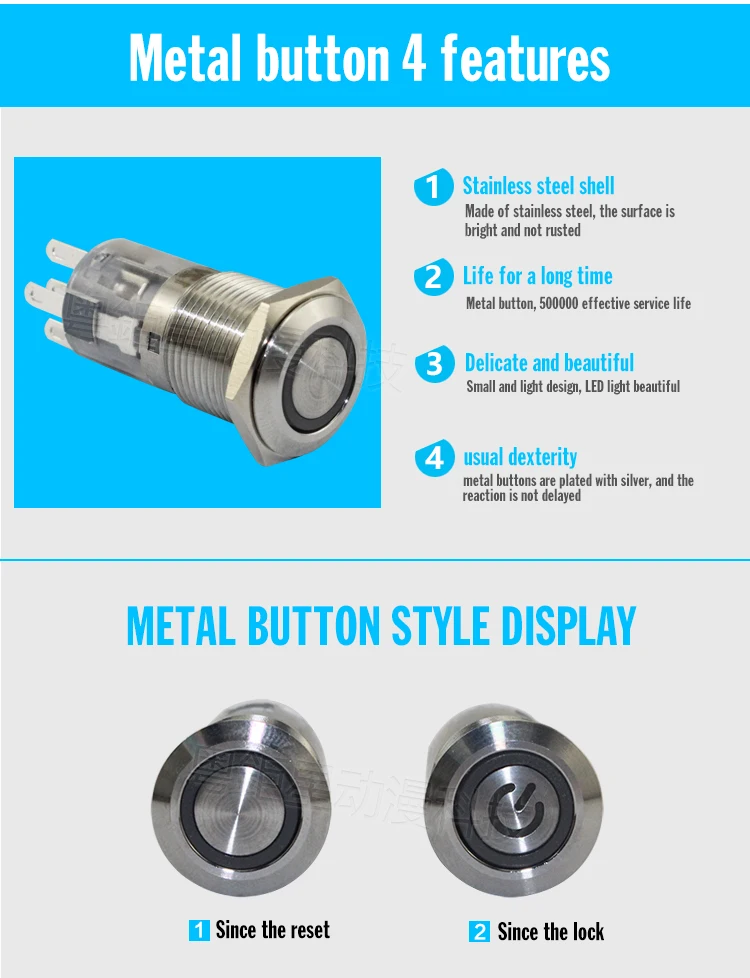 Power Switch Illuminated On Off Push Button Latching Momentary Led ...