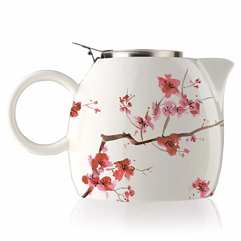 Cherry Blossom Ceramic Flower Tea Pot - Sustainable & Stylish