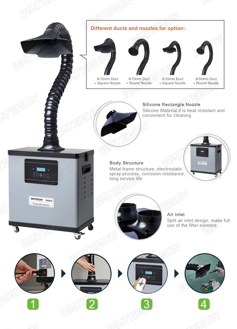 HEPA Solder Fume Extractor 80W/210w Smoke Absorber Filter Laser Fume ...