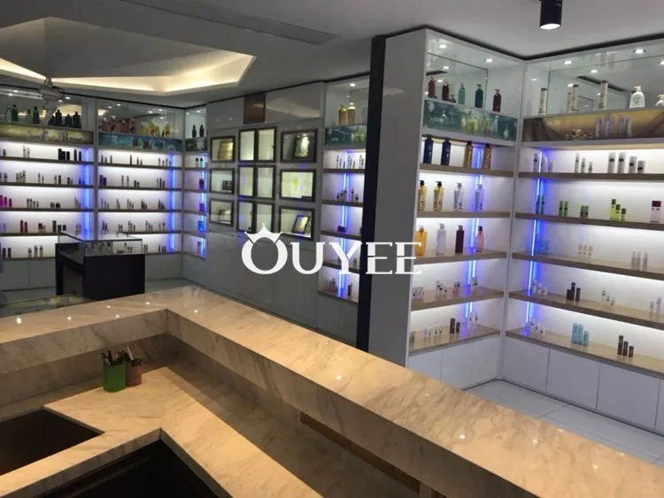 Luxury Wooden Perfume Display Stand for Shops - Customizable Glass ...