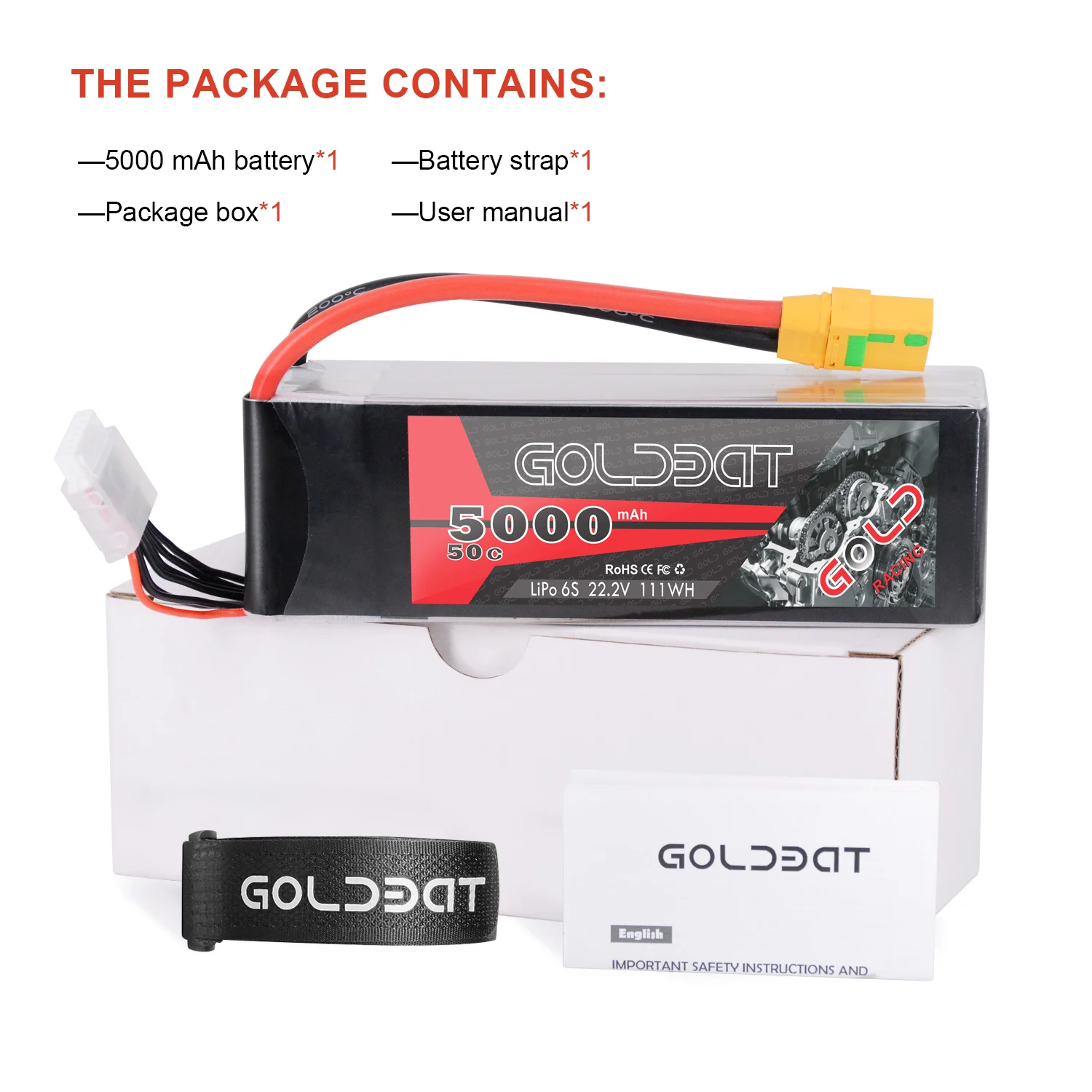Rechargeable Good Quality High C-rate Lipo 6s 5000mah 22.2v 50c Lithium ...