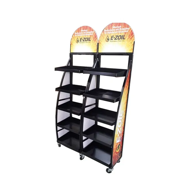 Customized Metal 5 Shelves Flooring for Gas Station Display