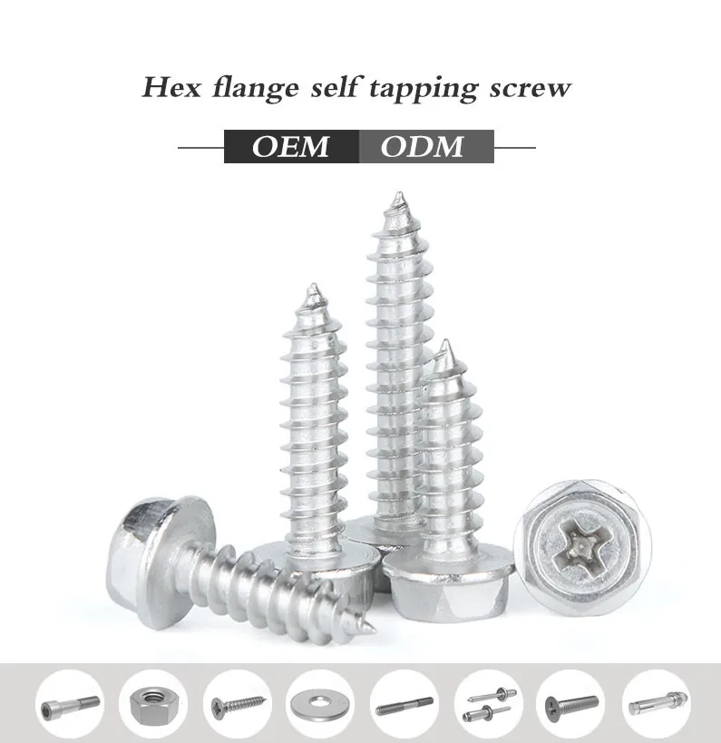 Stainless Steel And Carbon Steel Hex Flange Head Self Tapping Screw ...