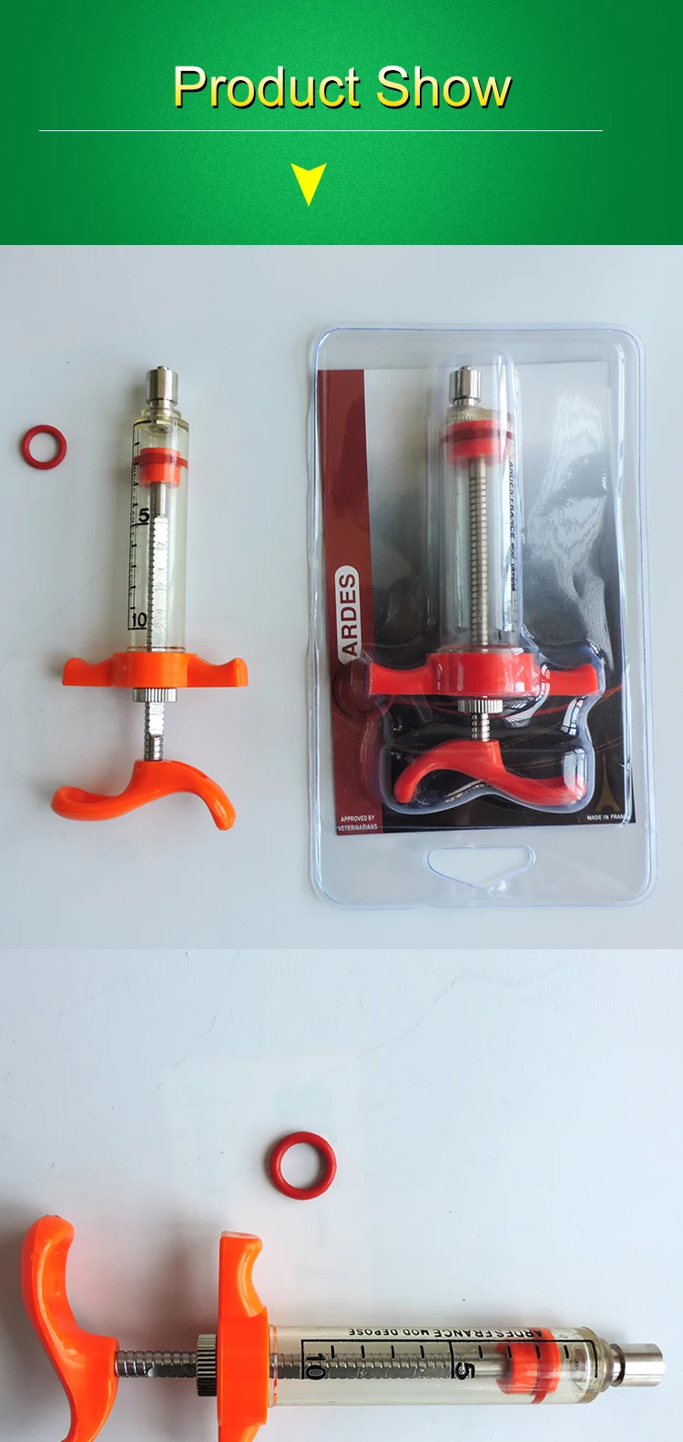 10ml 20ml Copper Head Continuous Poultry Injection Syringe