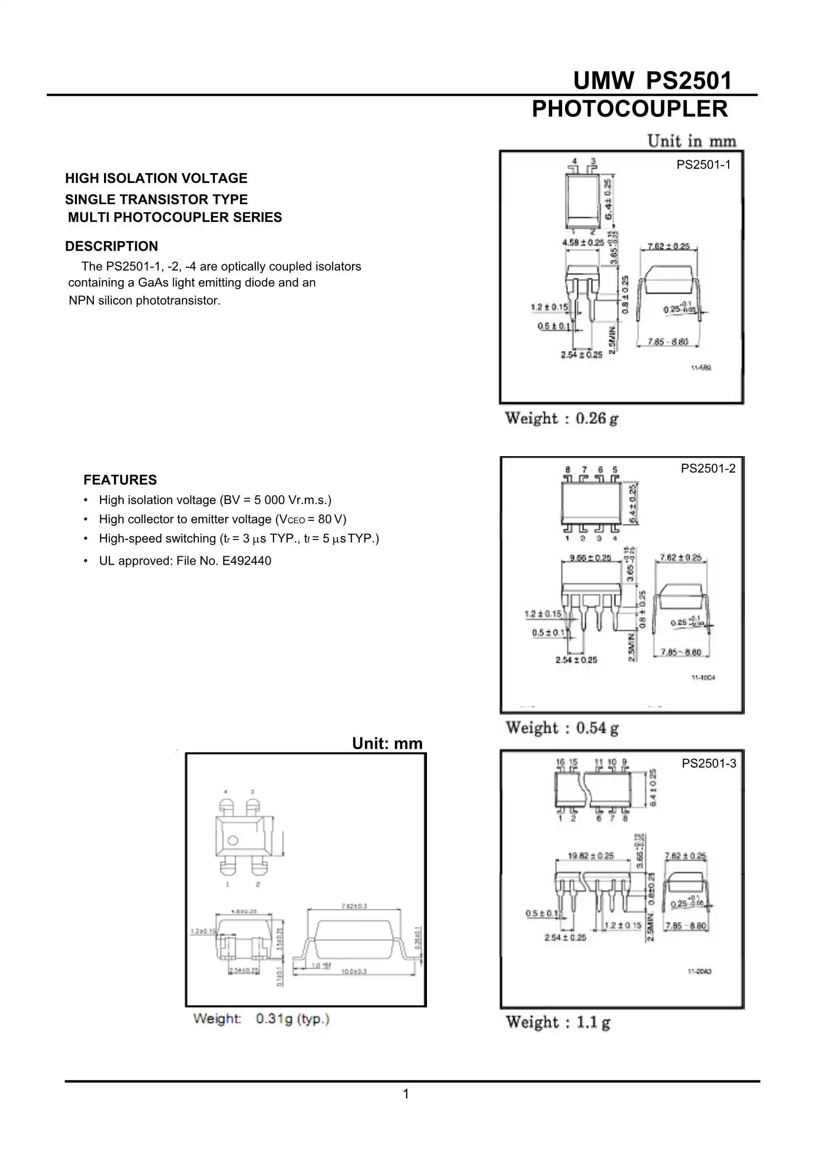 Manufacturer Original Ic Diode Mosfet Transistor Ps2501 Ds2501 Dip Sop ...