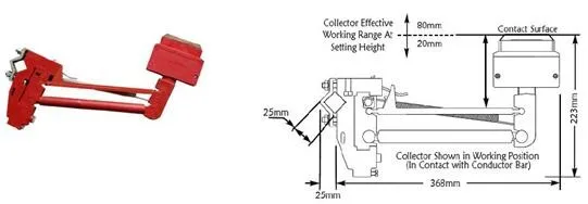 100AMP Overhead Current Collector for Crane Conductor Rail