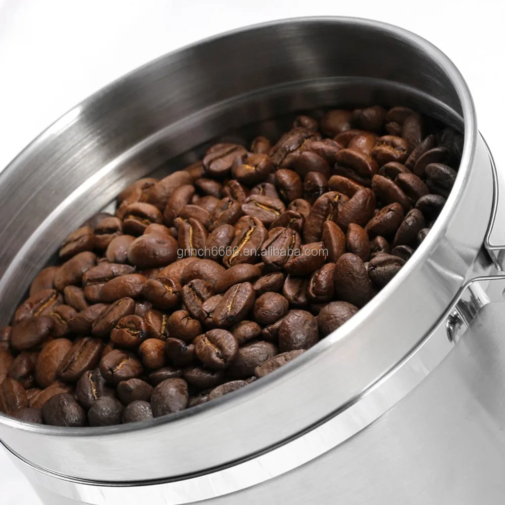 Stainless Steel Sealed Large Coffee Bean Canister - Buy Coffee Bean ...
