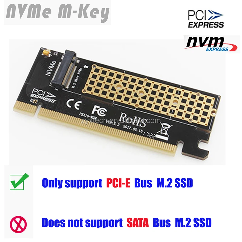 M.2 Nvme Ssd Ngff To Pcie 3.0 X16/x4 Adapter M Key Interface Card ...