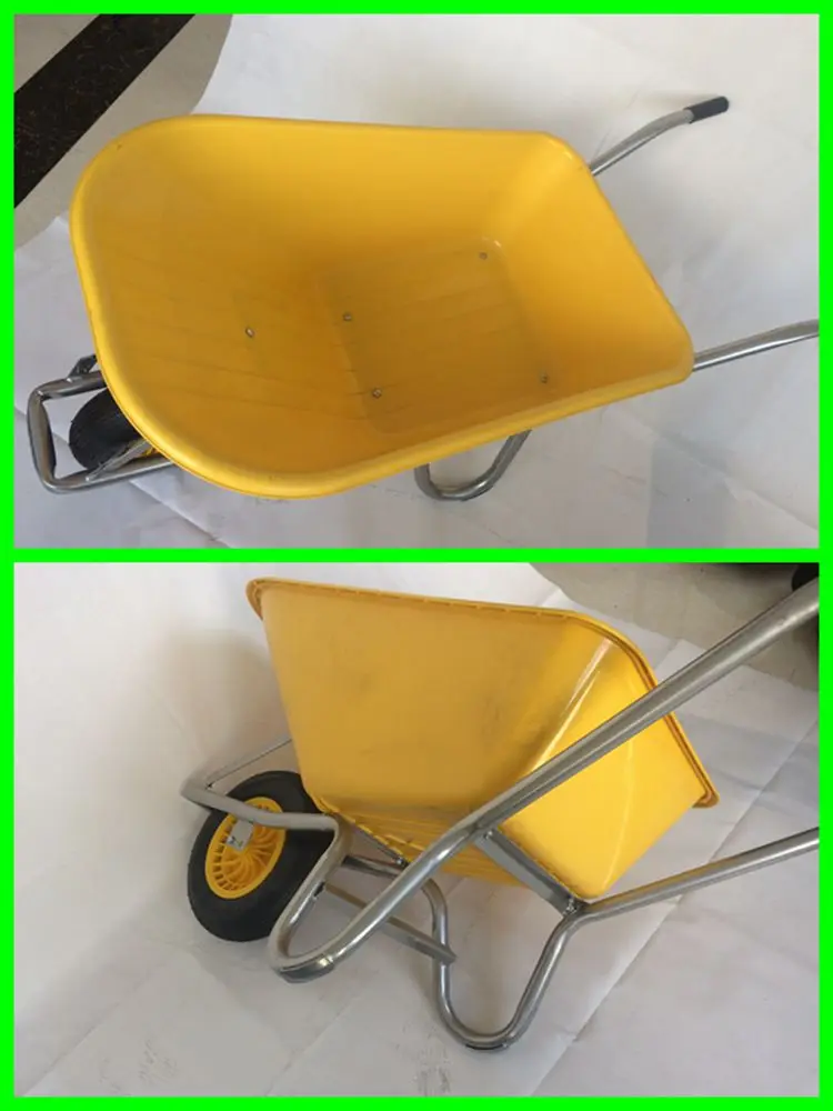 6 Cu. Ft Plastic Tray Bucket Wheelbarrow With Pneumatic Wheel - Buy ...