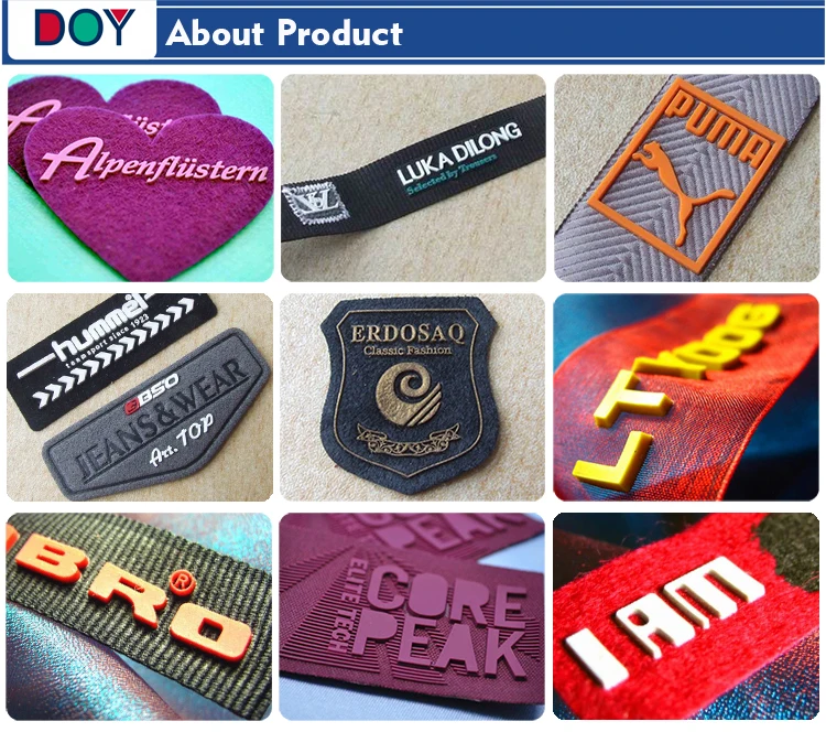 Maker Sew On Customized Fashion Design 3d Embossed Logo Felt Fabric ...