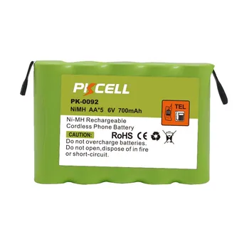 6 Volt Dry Cell Battery 6v Aa*5 700mah Ni-mh Rechargeable Battery Pack ...