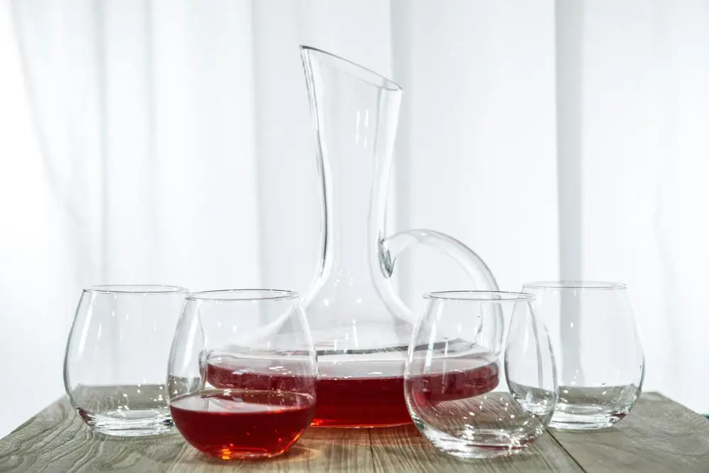 Slanted Mouth Water Pitcher Crystal Glass Wine Decanter Set Red Wine ...