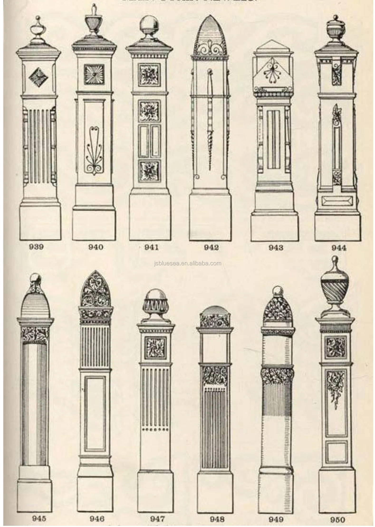 Beautiful Marble Roman Stone House Entrance Main Gate Square Pillar ...