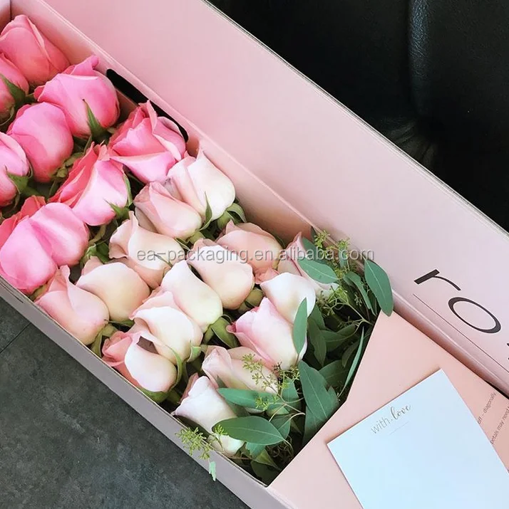 Hot Long Stem Roses Corrugated Shipping Box/preserved Flower Box - Buy ...