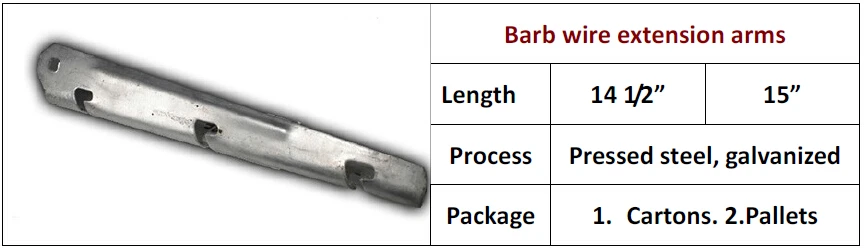 14 1/2",15" Long S Slot Notched Arm For Chain Link Fence V-arm ...