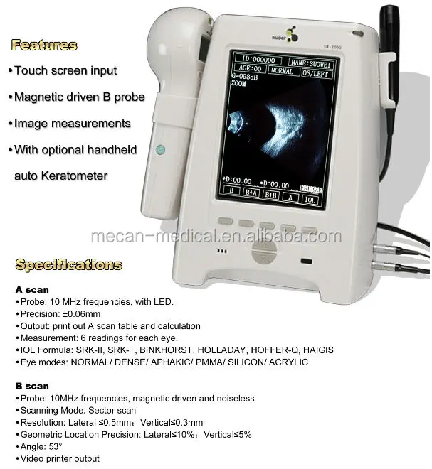 Portable Ophthalmic Ab Eye Scanner - Buy Eye Scanner,Ophthalmic A Scan ...