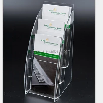 Transparent Acrylic Pamphlet Flyer Display Stand Modern Clear Acrylic 3 ...