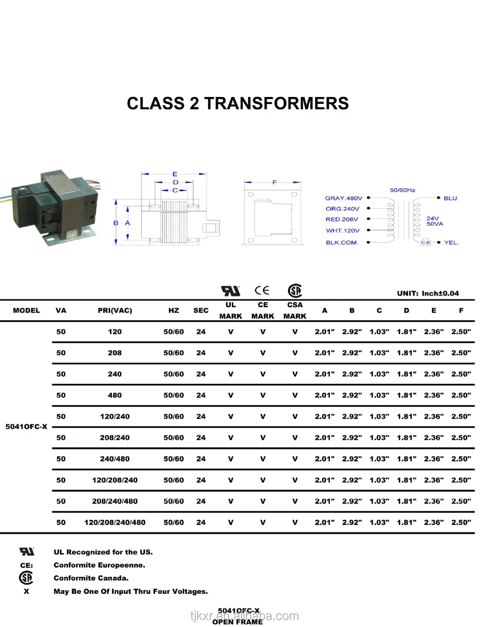 Ul/cul Approved Class 2 Transformer,Type 2 Transformer,Ul Listed ...