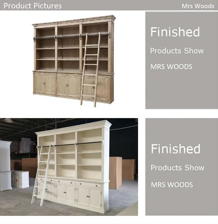 French Style Display Wood Bookcase,Recycled Wood Vintage Bookcase ...