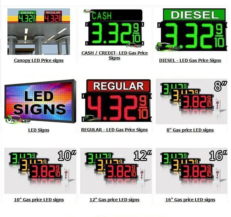 Gas Station Billboard Signs/ Gas Station Led Price Display/ 7 Segment ...
